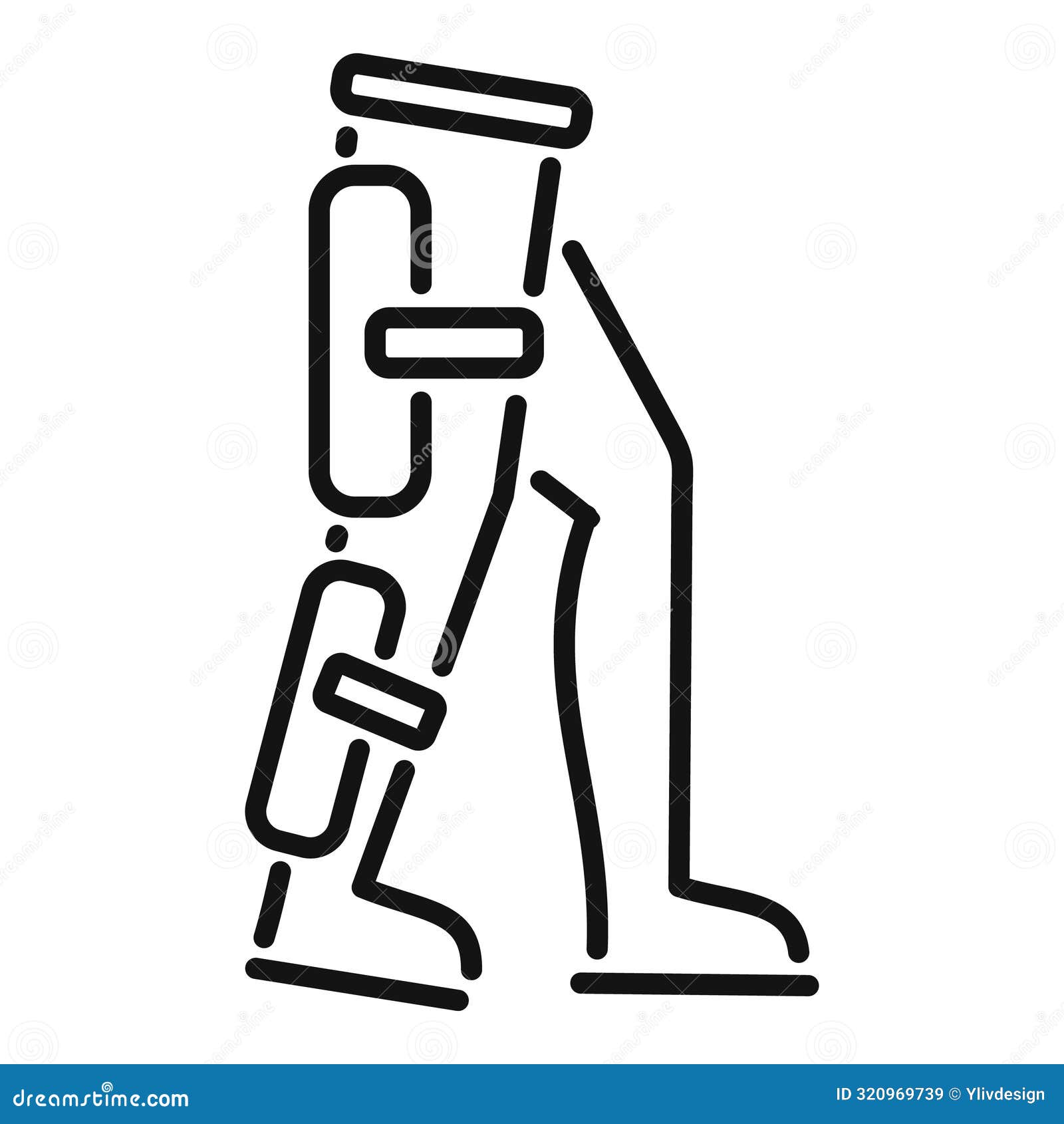 Patient Using Leg Support Braces while Walking Stock Vector ...