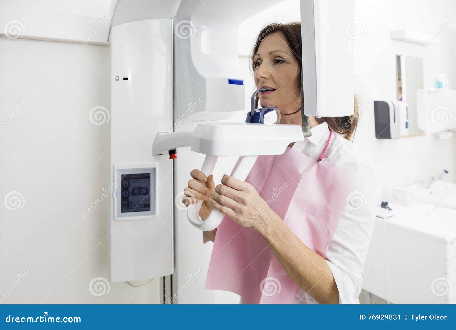 Patient Using Panoramic Xray Machine in Clinic Stock Image - Image of ...
