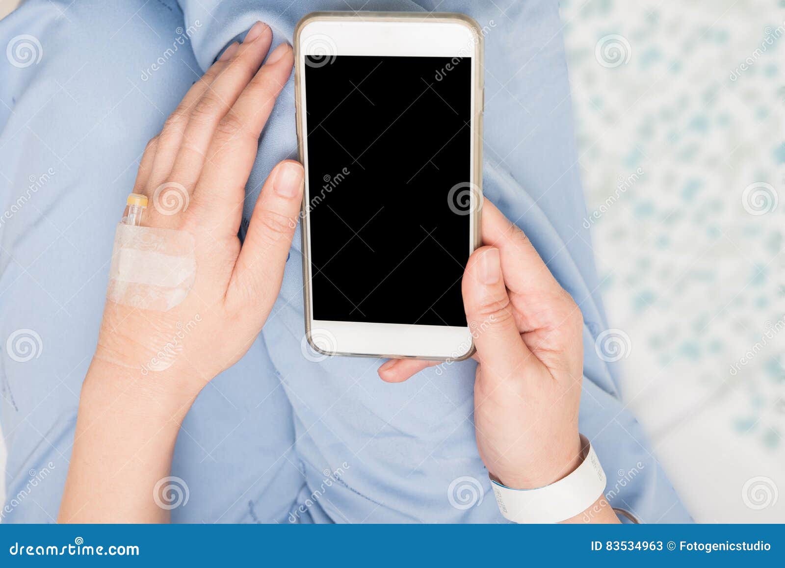 Patient Using Smart Phone in Hospital Stock Image - Image of diagnosis ...