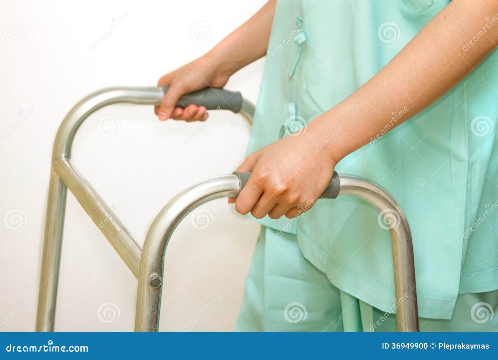 Patient Using a Walker,walking Aid for Training Stock Photo - Image of ...