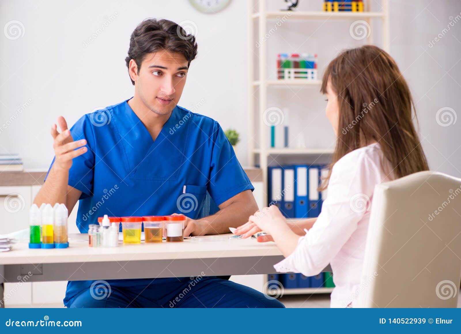The Patient Visiting Doctor for Urine Test Stock Image - Image of ...