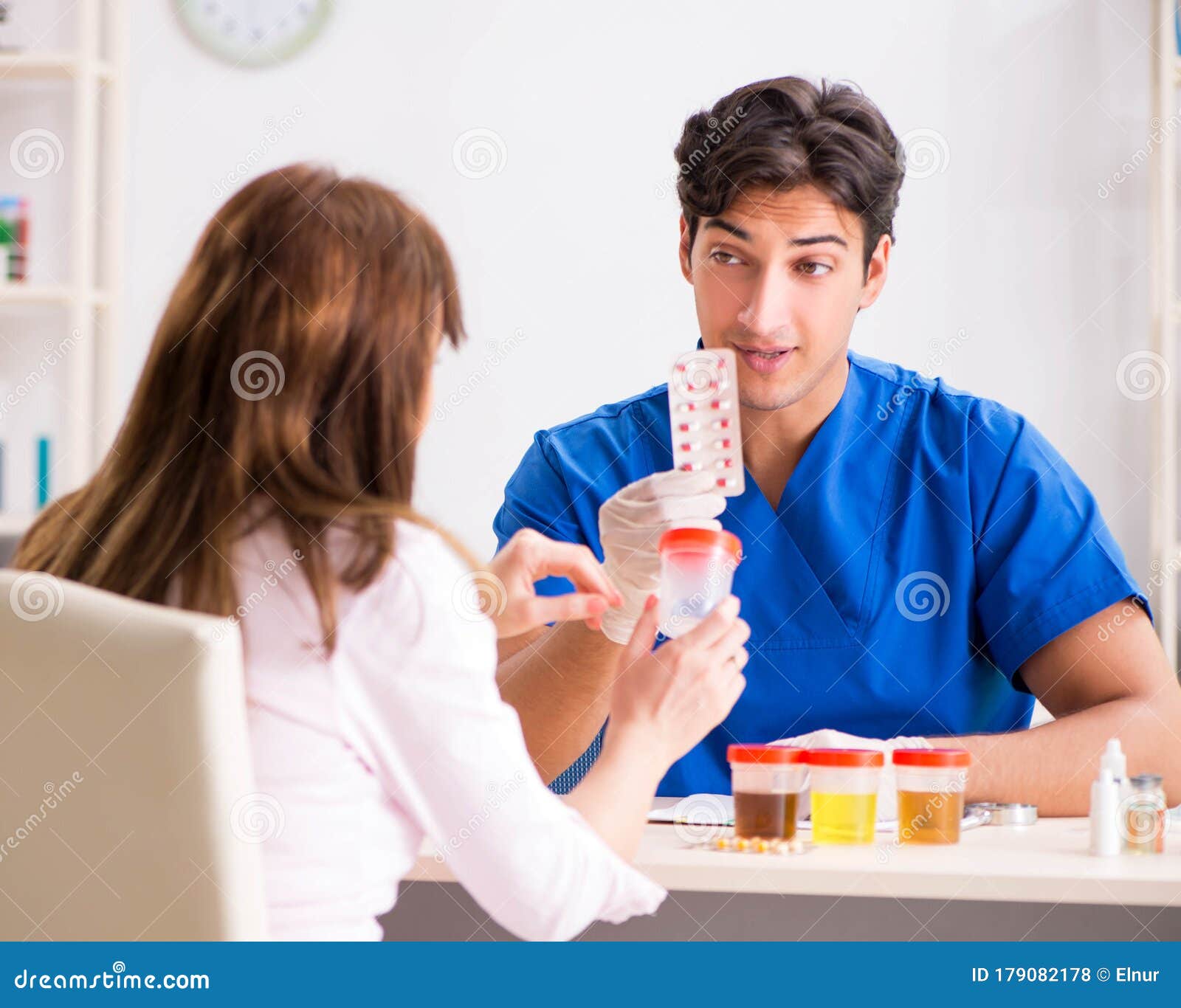 Patient Visiting Doctor for Urine Test Stock Photo - Image of analysis ...