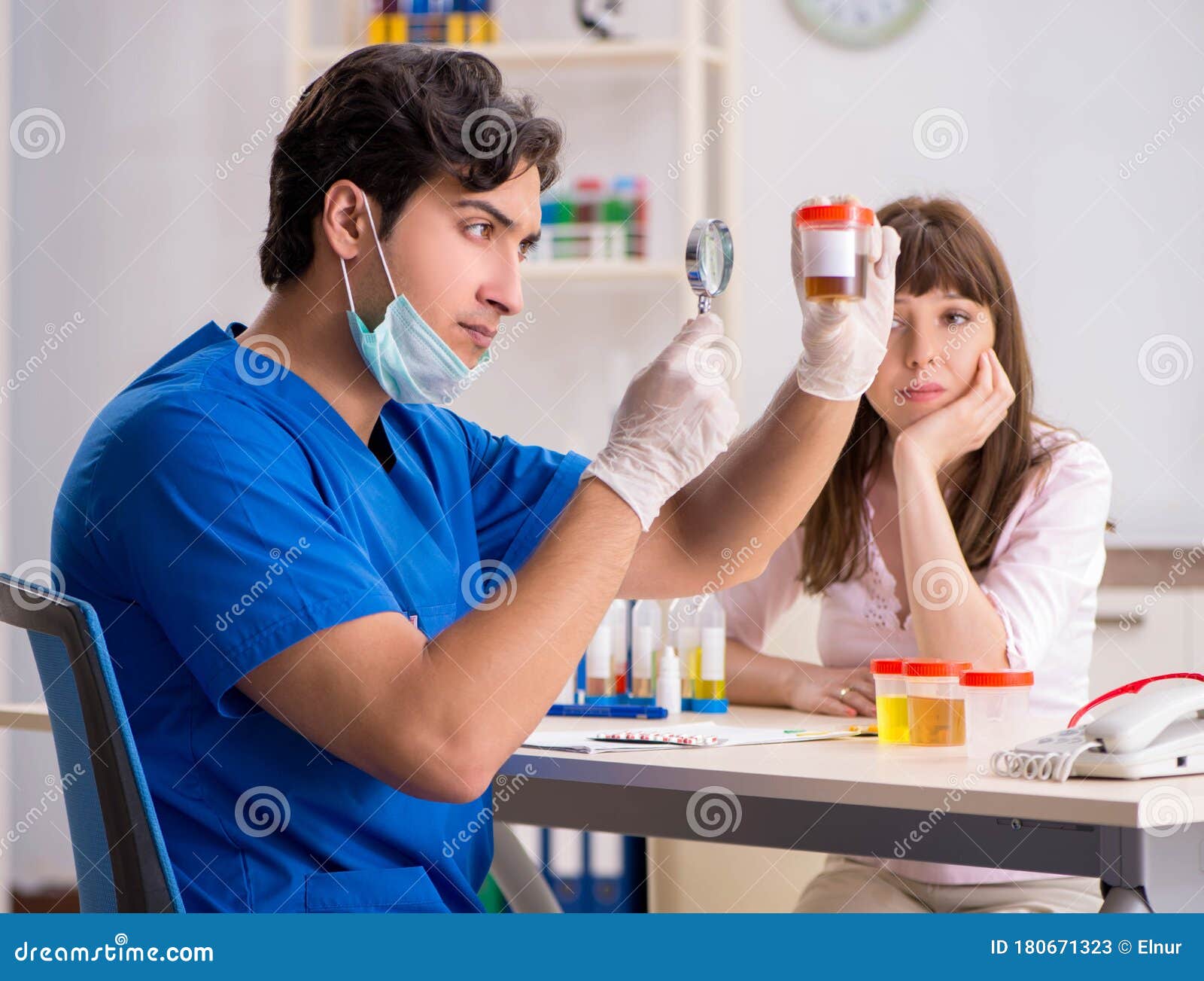 Patient Visiting Doctor for Urine Test Stock Image - Image of medical ...
