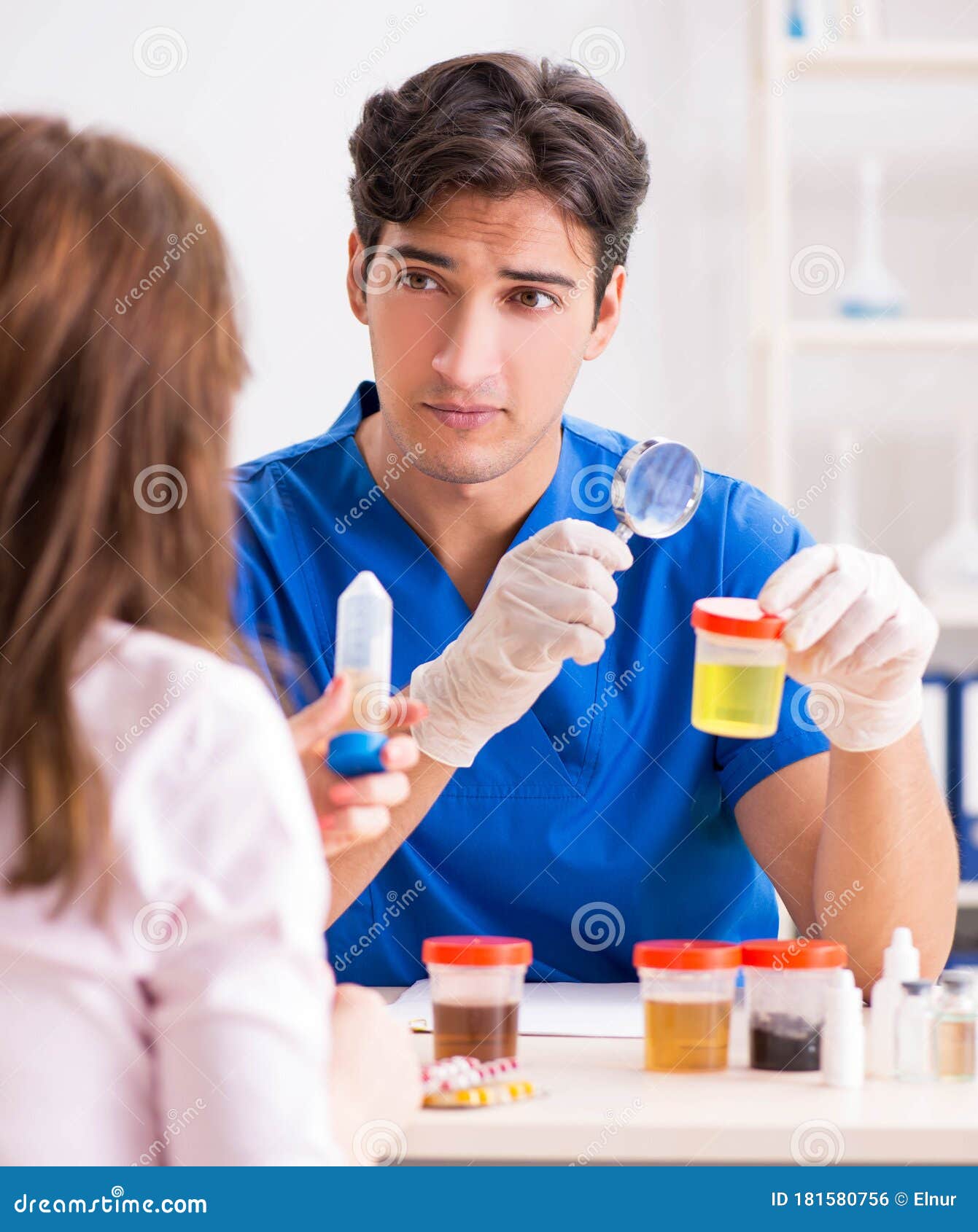 Patient Visiting Doctor for Urine Test Stock Photo - Image of check ...