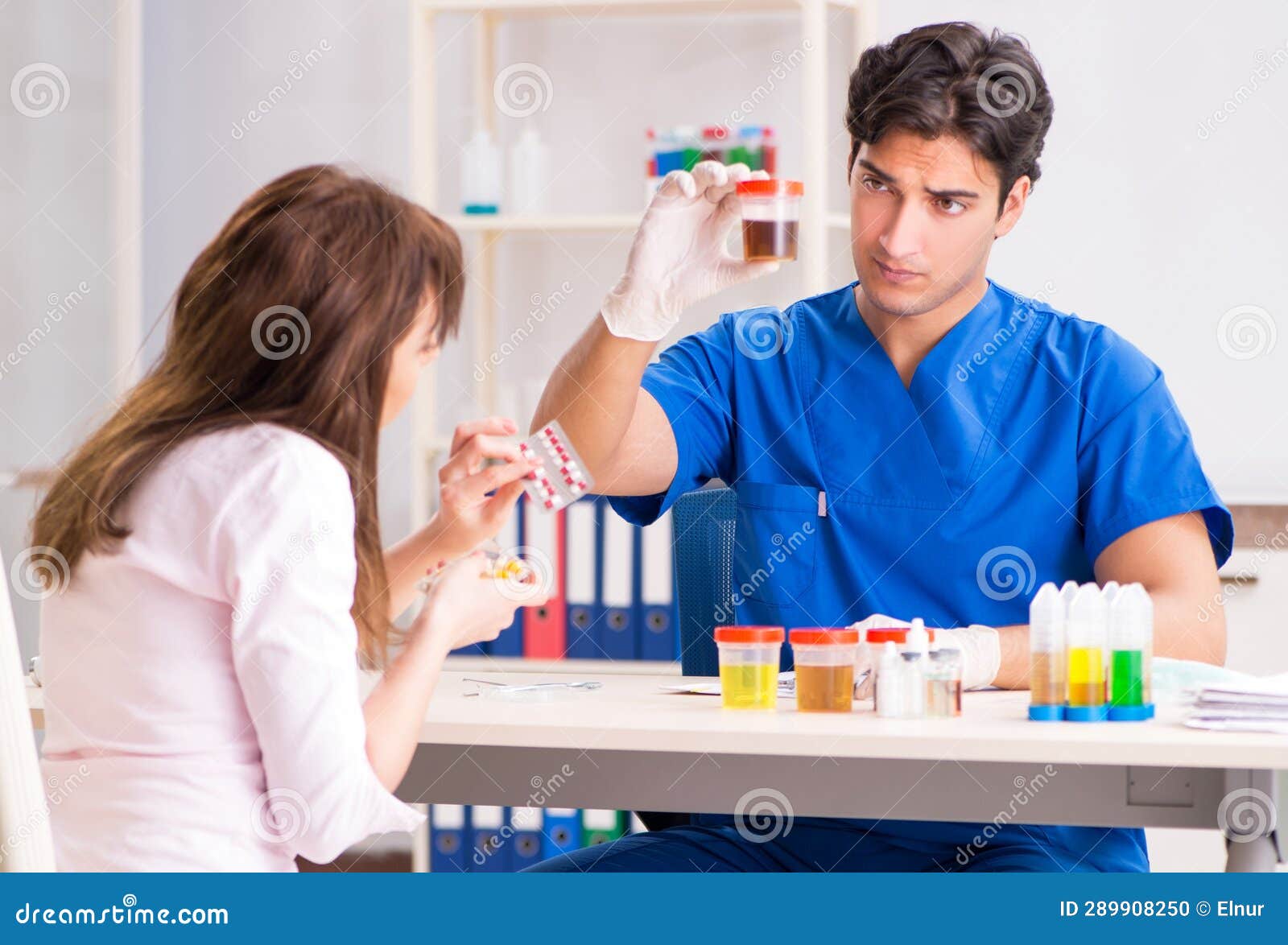 Patient Visiting Doctor for Urine Test Stock Photo - Image of patient ...