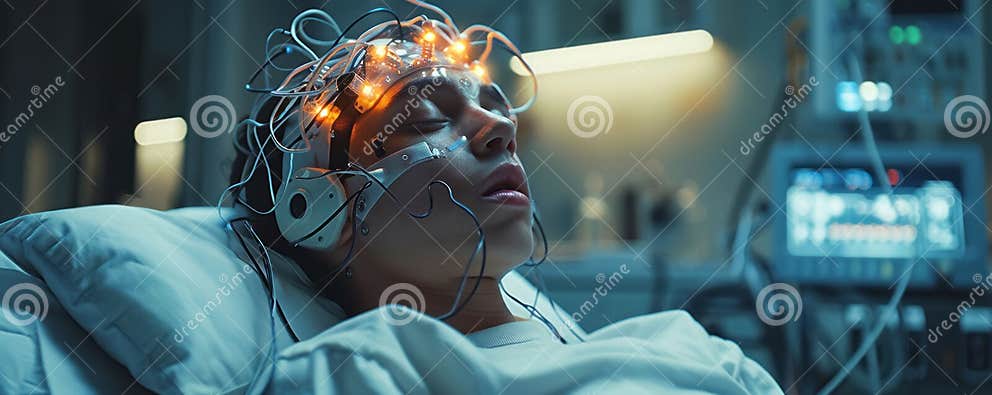 A Patient Wearing a Brain-computer Interface Headset Participating in a ...