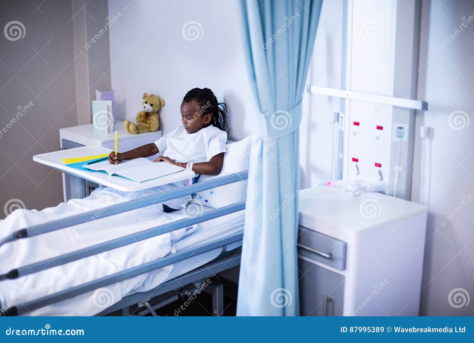 Patient Writing on the Book while Sitting Stock Image - Image of health ...