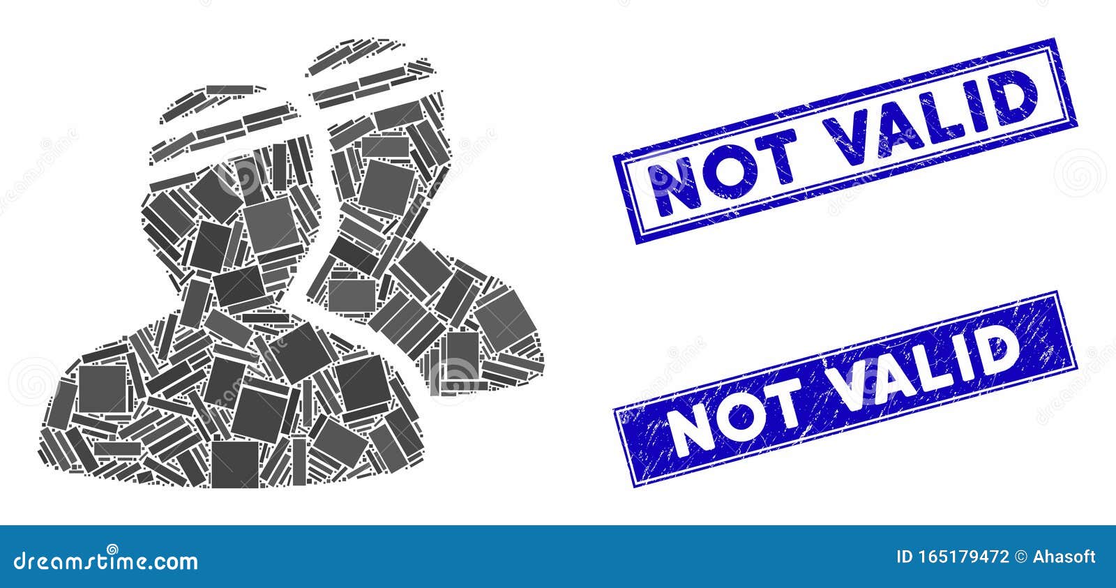 Patients Mosaic and Scratched Rectangle Not Valid Seals Stock ...