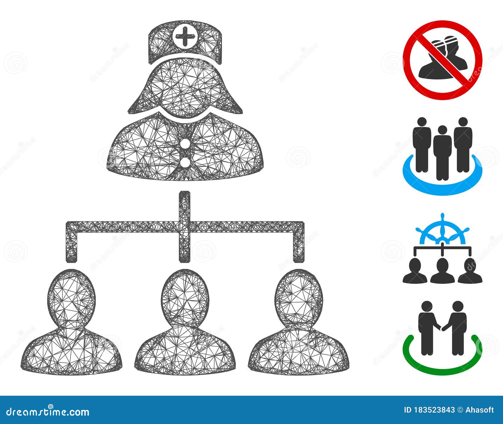 Patients Nurse Hierarchy Web Vector Mesh Illustration Stock ...