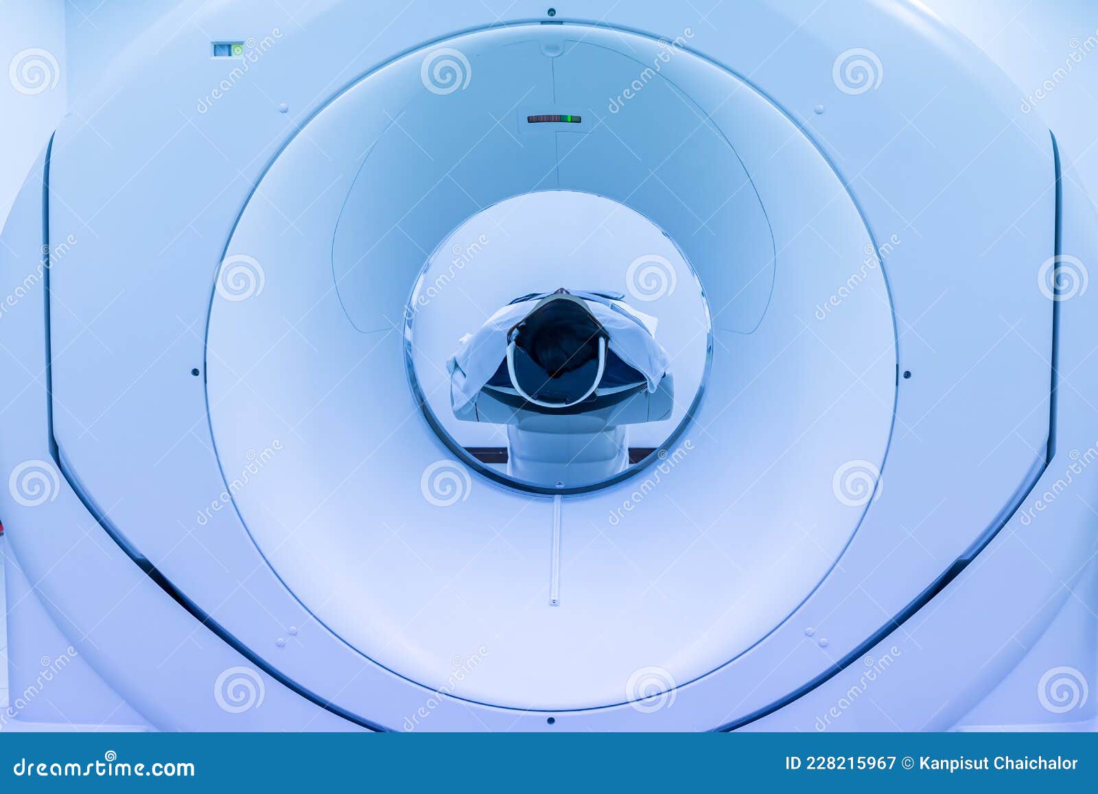 Patients Screening on CT Scanner. Man Undergoing CT Scan while Doctor`s ...
