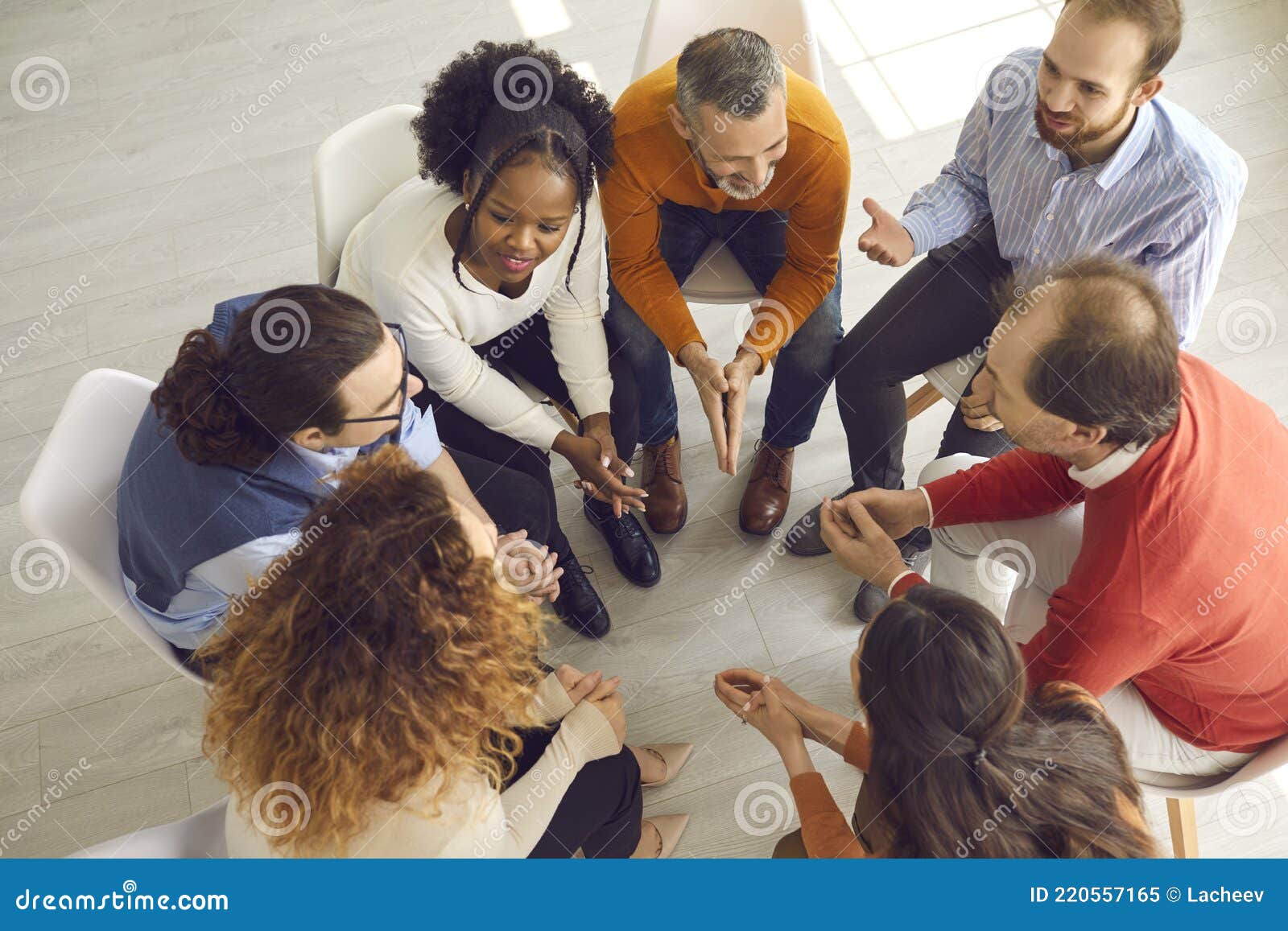 Diverse Patients Talking in Friendly Positive Atmosphere of Group ...