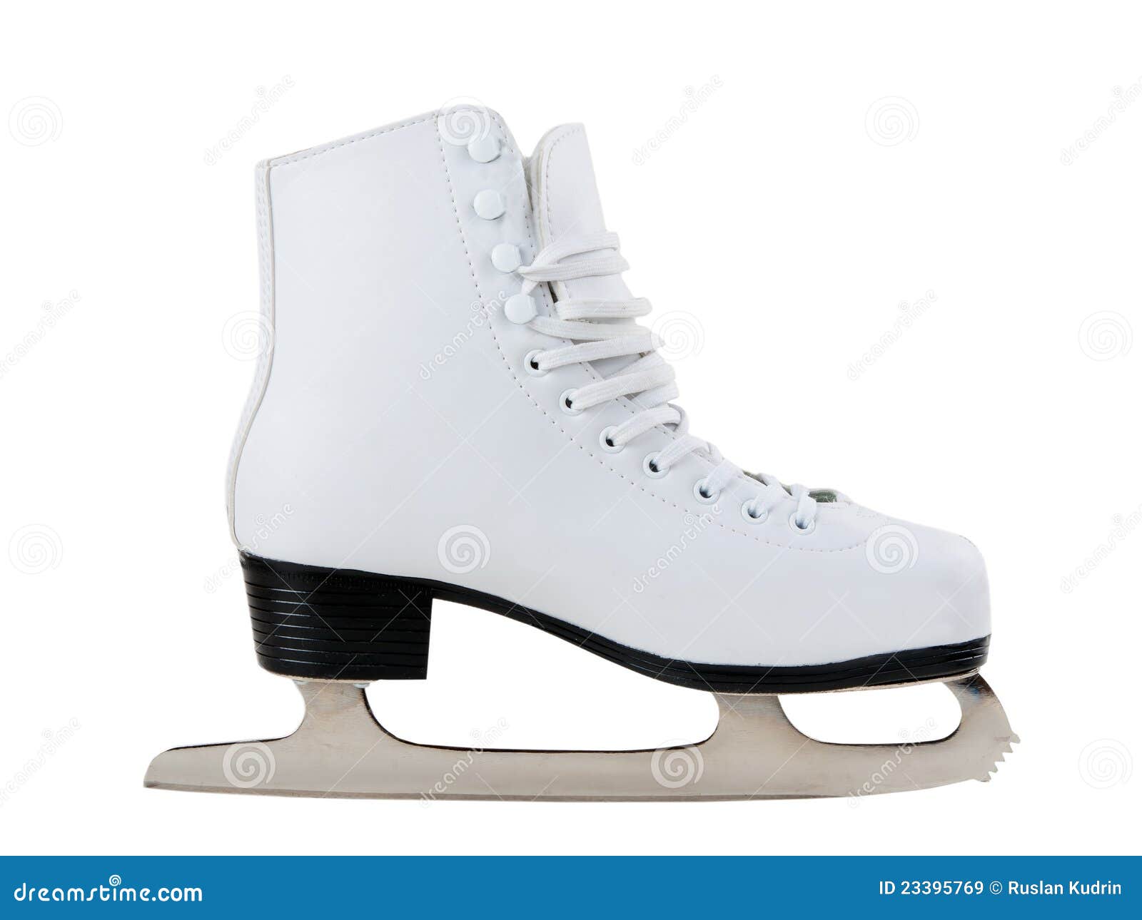 Patins Blancs Pour La Figure Patinage Image stock - Image du coupure ...
