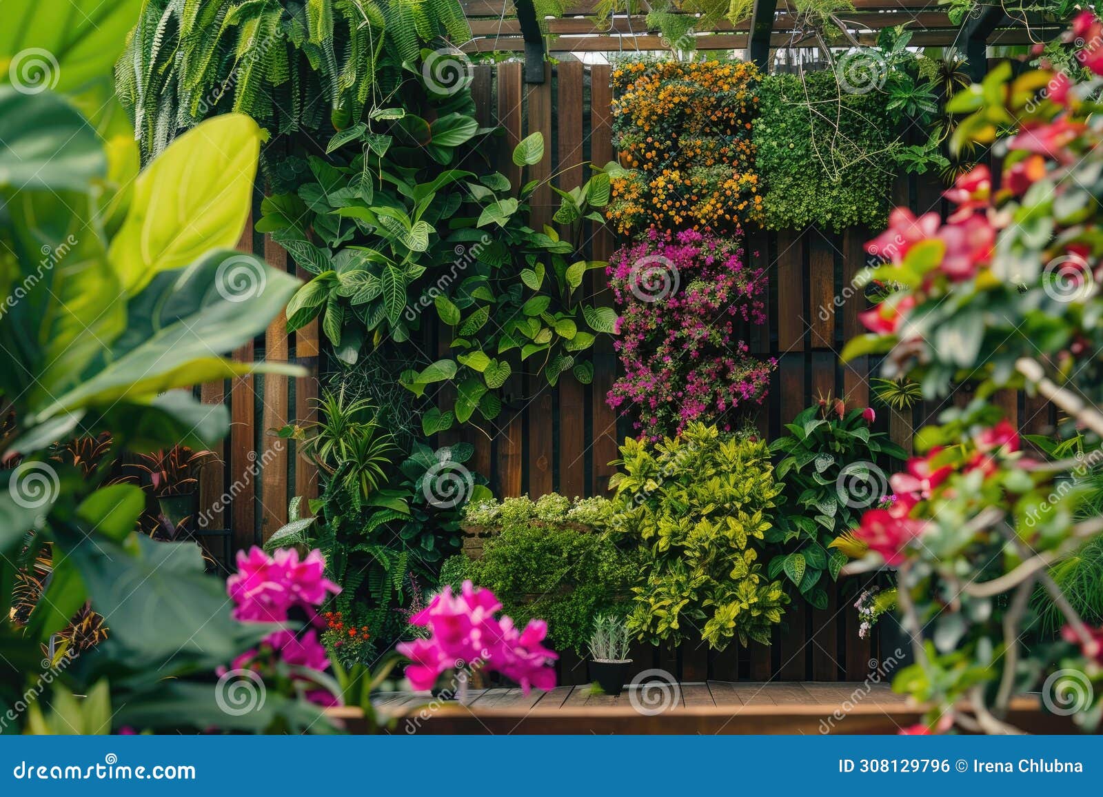 Patio and Balcony Greenery. Gardens on the Walls Stock Illustration - Illustration of growing ...