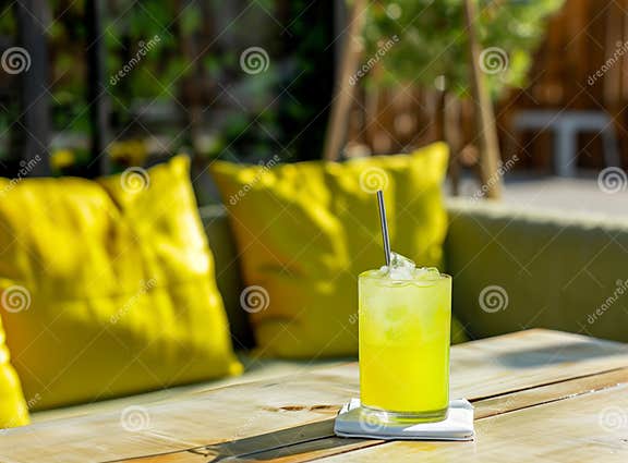 Patio Drink on the Summer Background Stock Image - Image of transparent ...