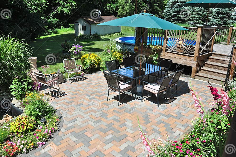 Patio and Garden stock image. Image of foliage, stair - 21717009