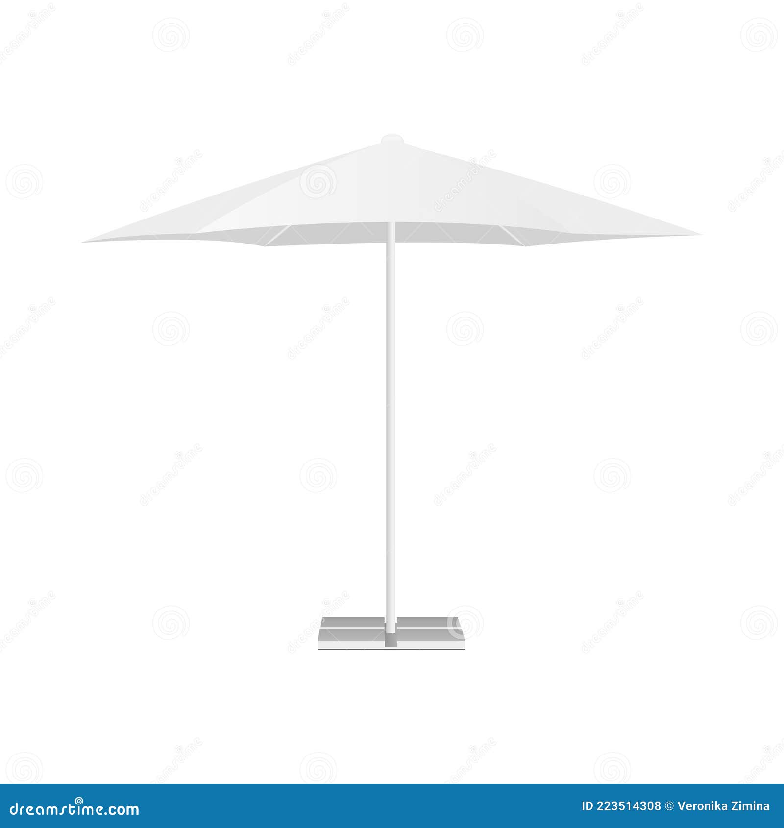 Patio Parasol Mockup Isolated on White Background Stock Vector ...