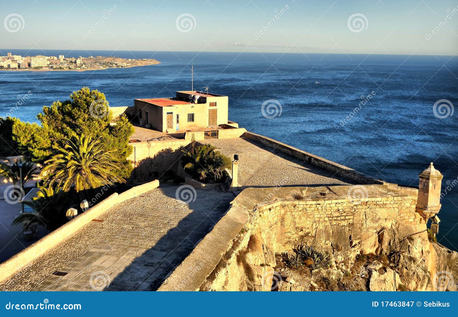 Patio of Santa Barbara Castle, Alicante Stock Image - Image of outdoor ...