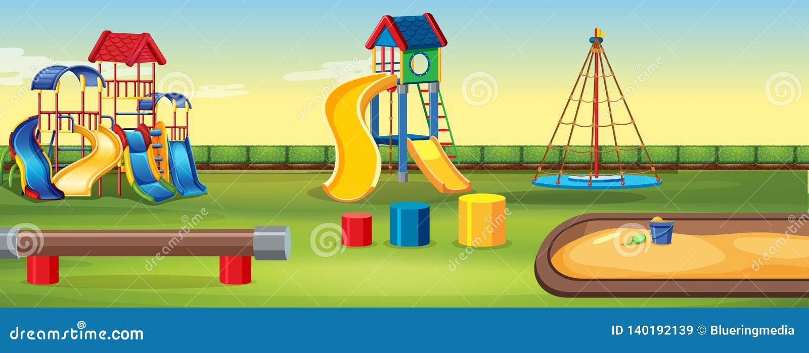 Patio vacío con el equipo ilustración del vector. Ilustración de ...