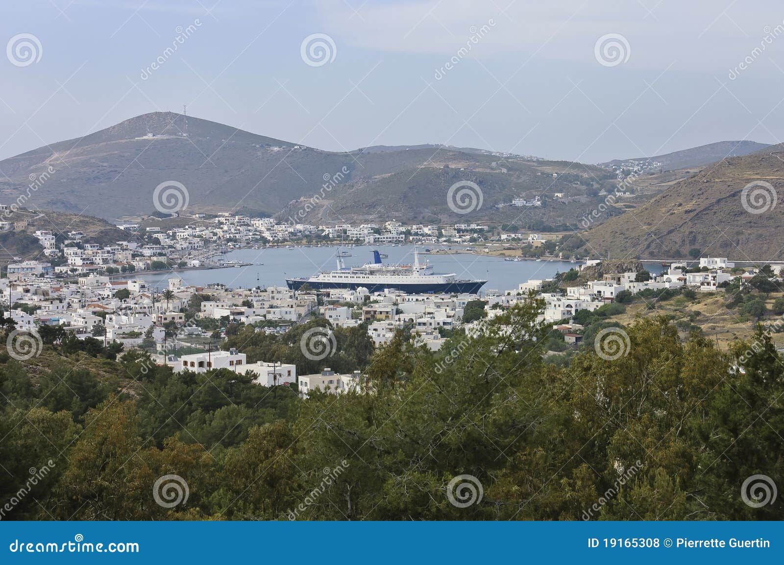 Patmos island scenic view stock photo. Image of patmos - 19165308