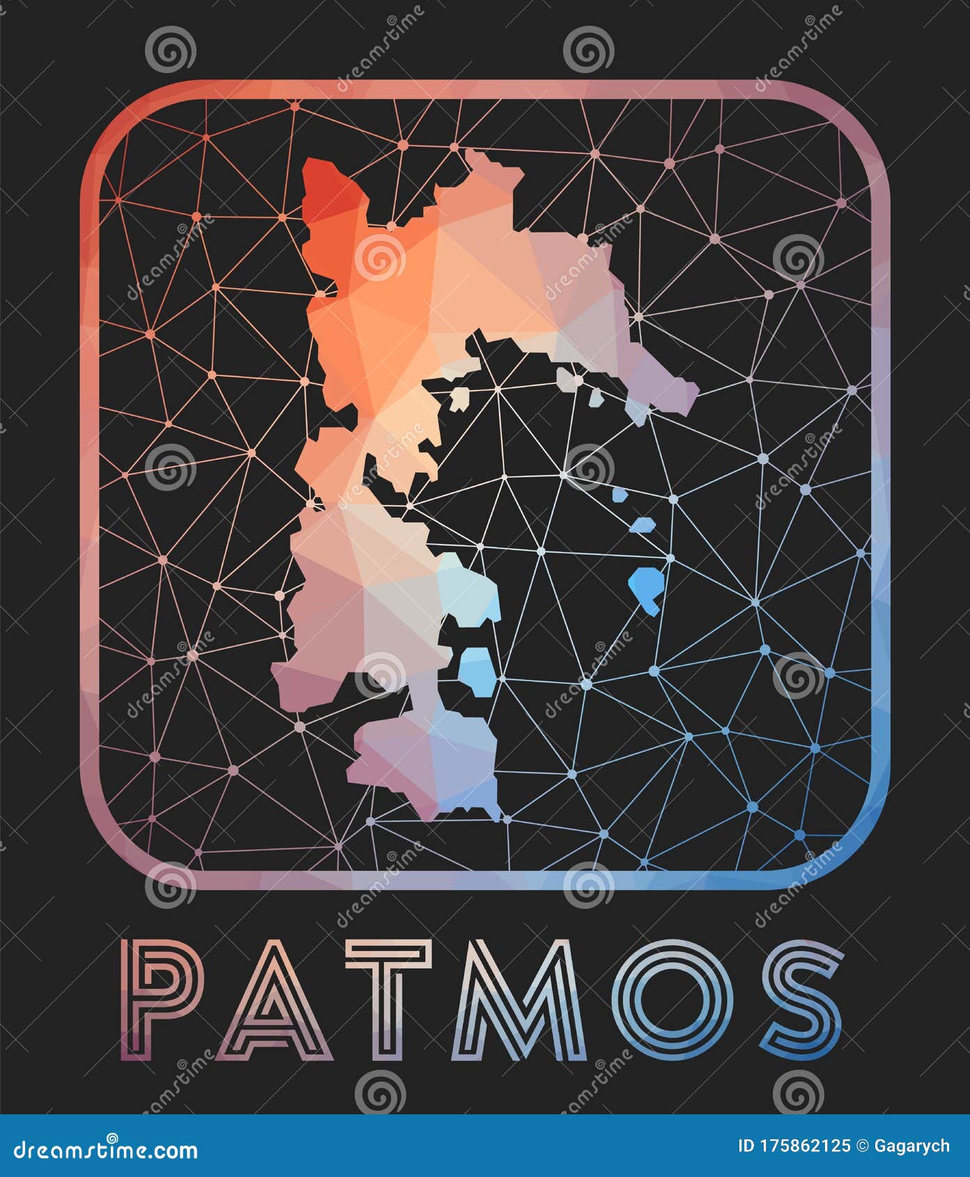 Patmos map design. stock vector. Illustration of polygon - 175862125