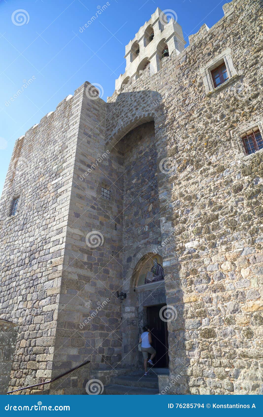 Patmos Monastery of St John Stock Photo - Image of city, dodecanese ...
