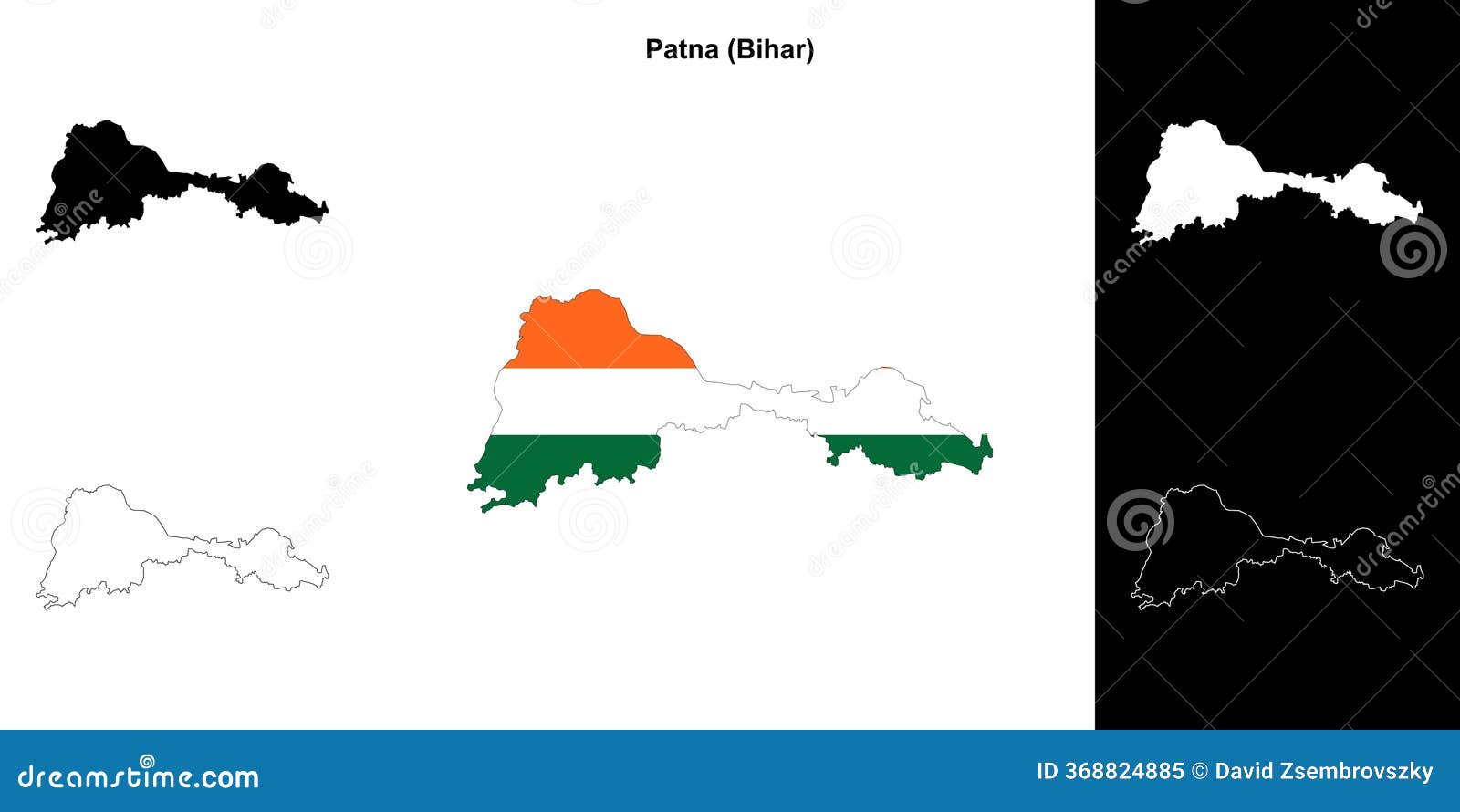Patna District Bihar State, Division, Republic Of India Map Vector ...