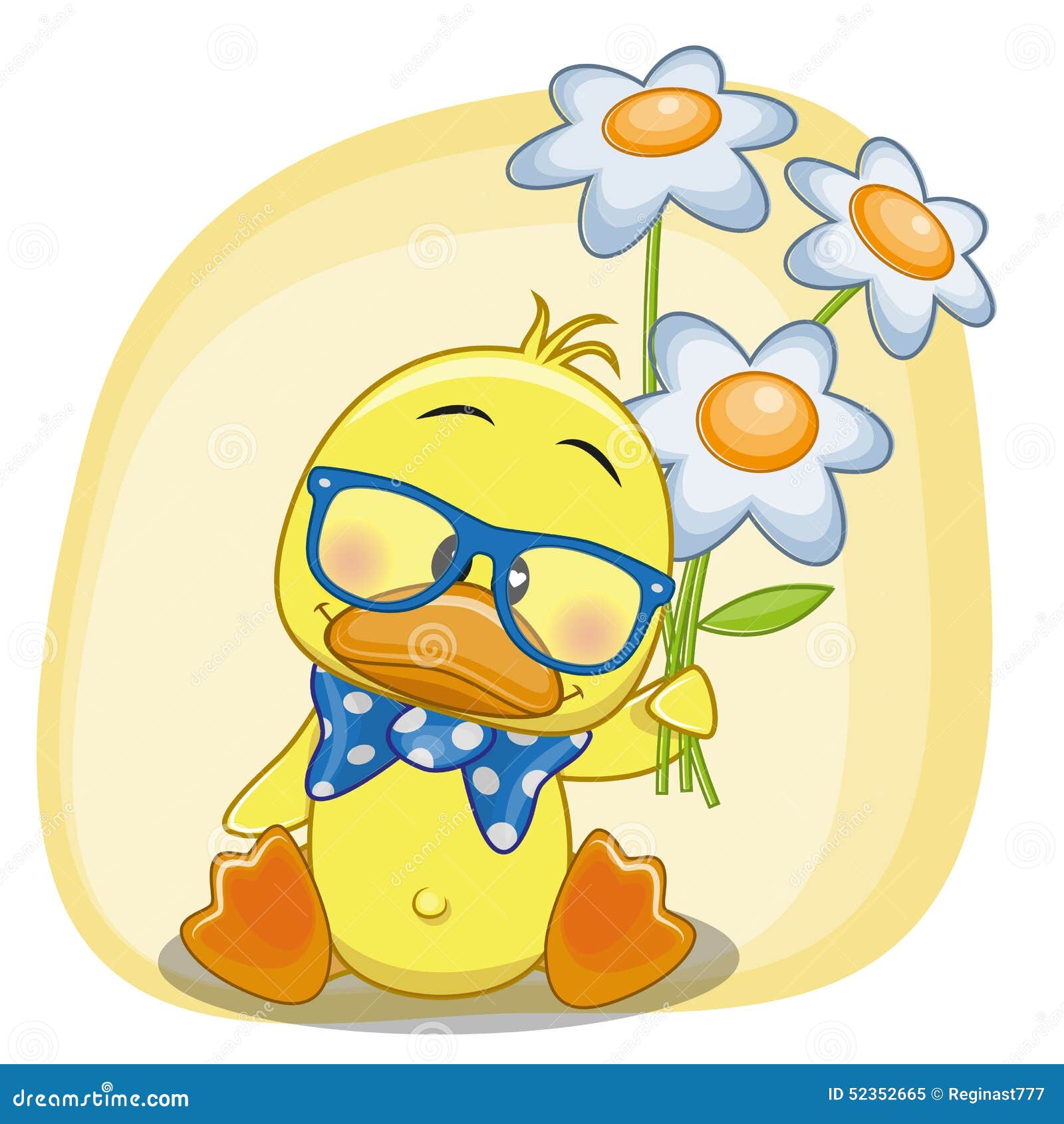 Pato con las flores ilustración del vector. Ilustración de imagen ...