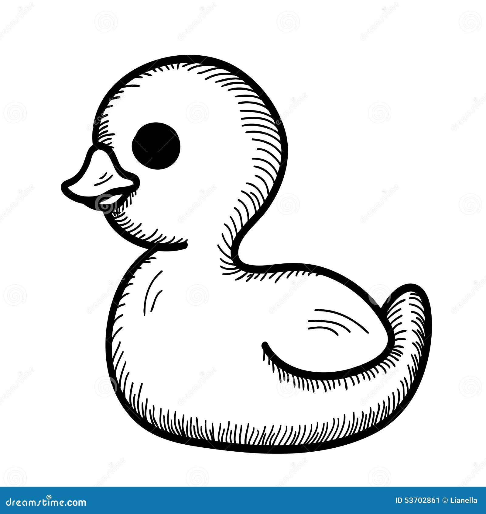 Pato Dibujado Mano De La Historieta Ilustración del Vector ...