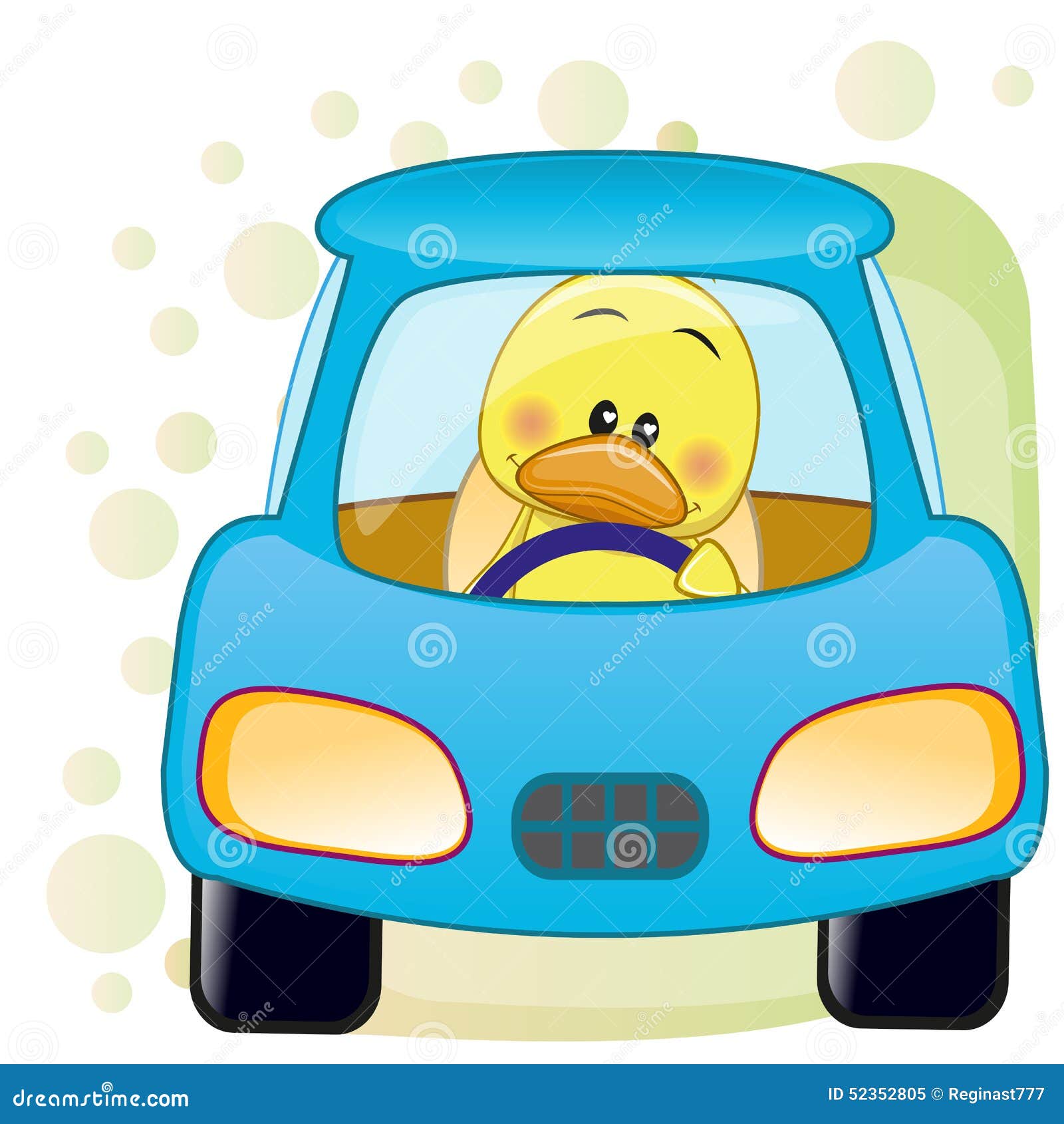 Pato em um carro ilustração do vetor. Ilustração de grampo - 52352805