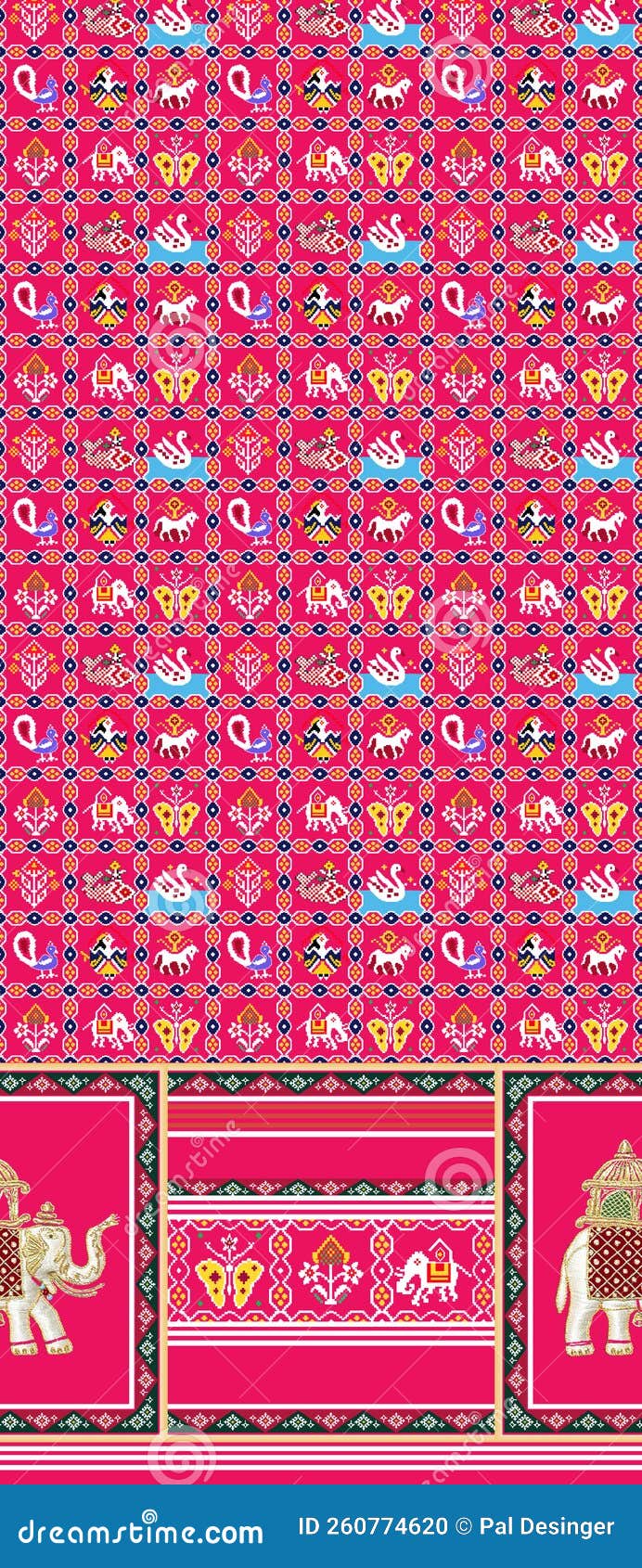 Patola Pattern Bandhani Pattern Multicolour Design Stock Illustration ...