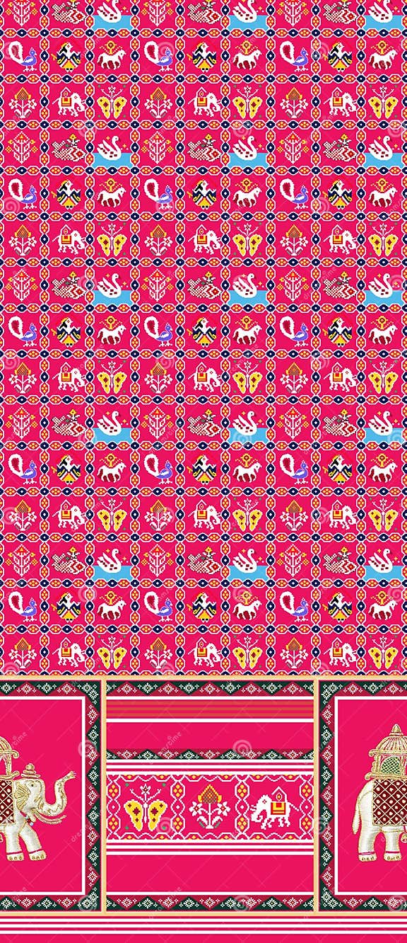 Patola Pattern Bandhani Pattern Multicolour Design Stock Illustration ...