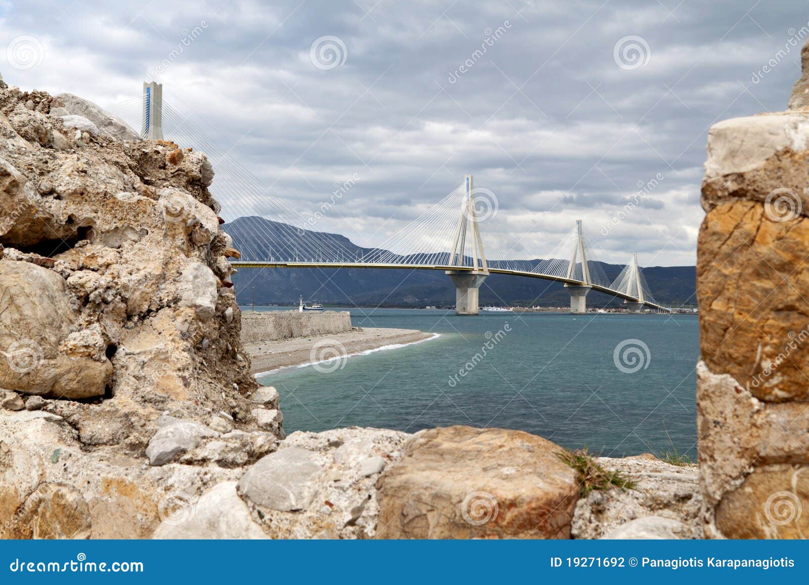 Patras bridge at Greece stock photo. Image of highway - 19271692