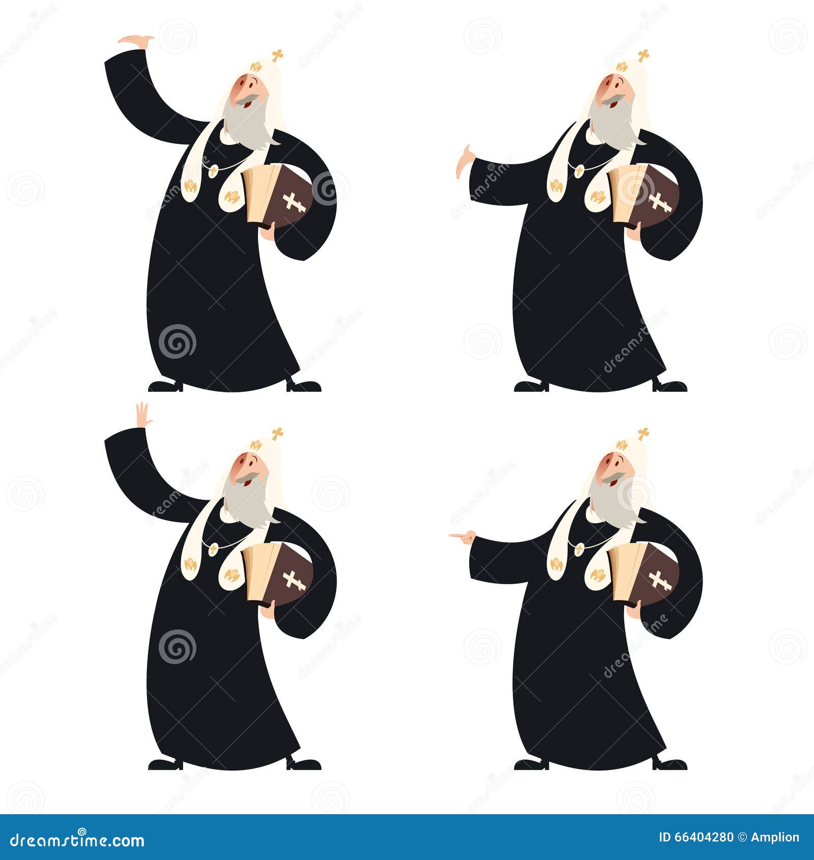 Orthodox Patriarch Cartoon Character With Surgical Mask And Latex ...