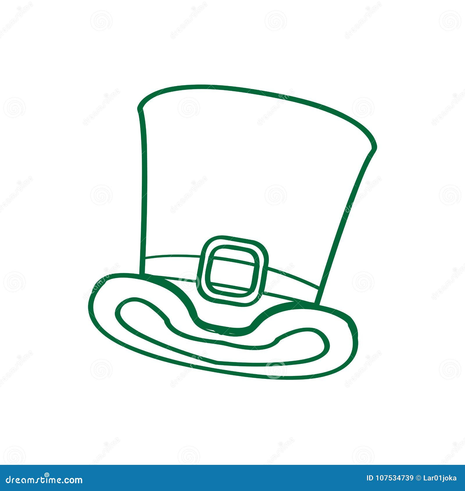 Patrick day hat outline stock vector. Illustration of tradition - 107534739