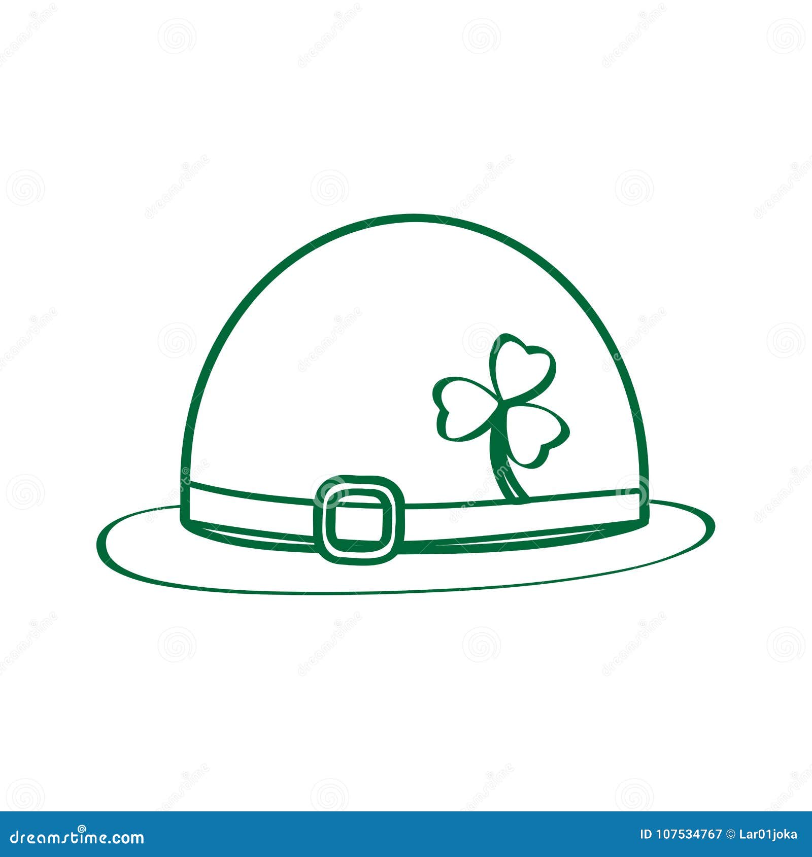 Patrick day hat outline stock vector. Illustration of celebration ...
