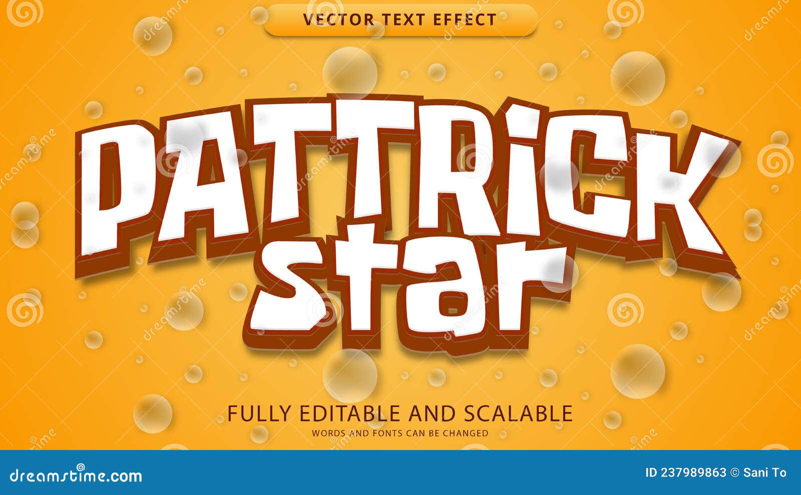 Patrick Star Text Effect Editable Eps File Stock Vector - Illustration ...