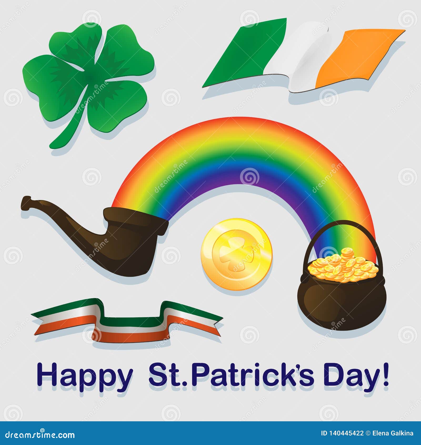 Patrick Vector Illustration Set Stock Vector - Illustration of culture ...