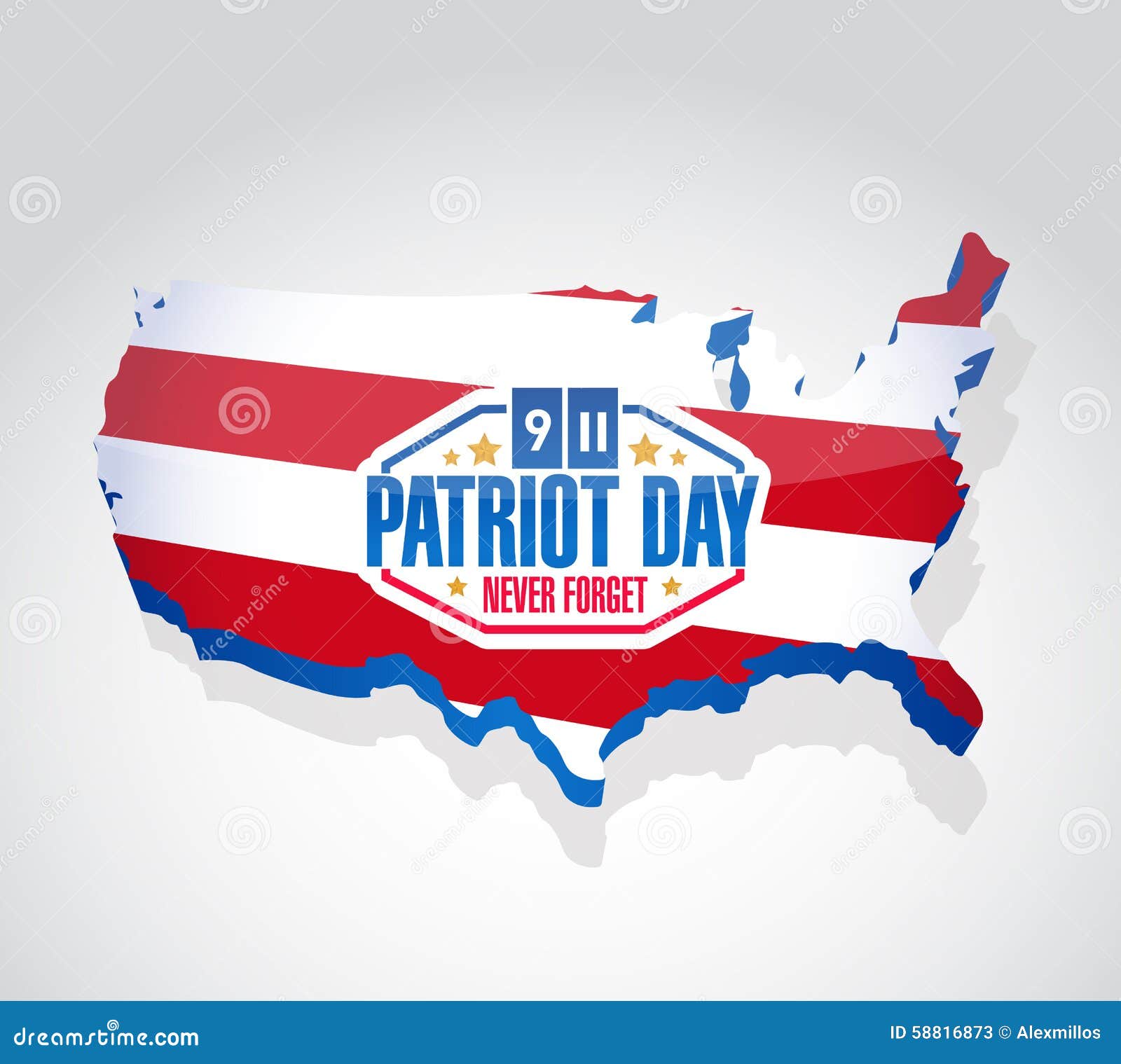 Patriot Day Us Map Illustration Design Stock Illustration ...