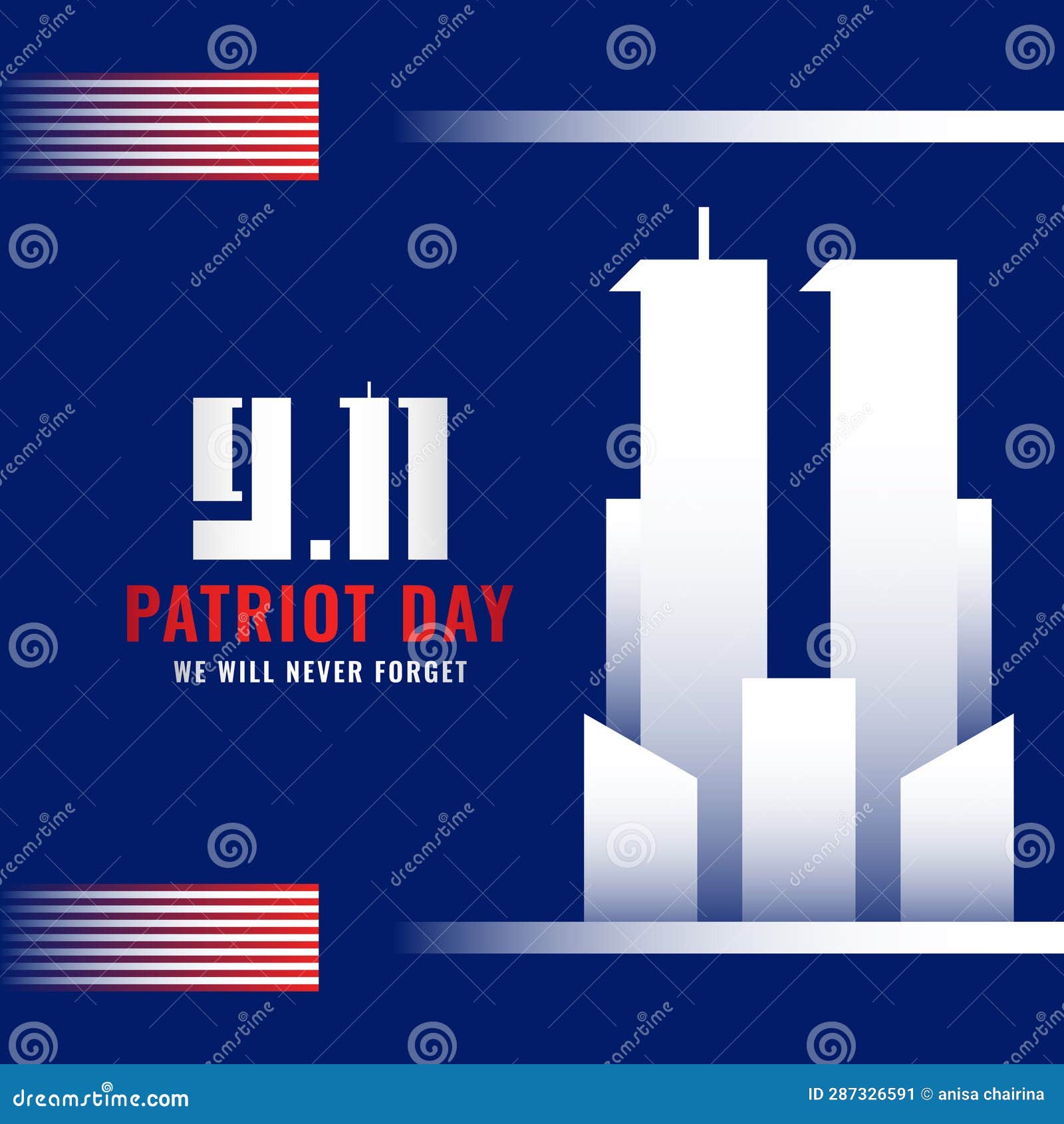 Patriot Day we Will Never Forget Design Celebration Stock Illustration ...