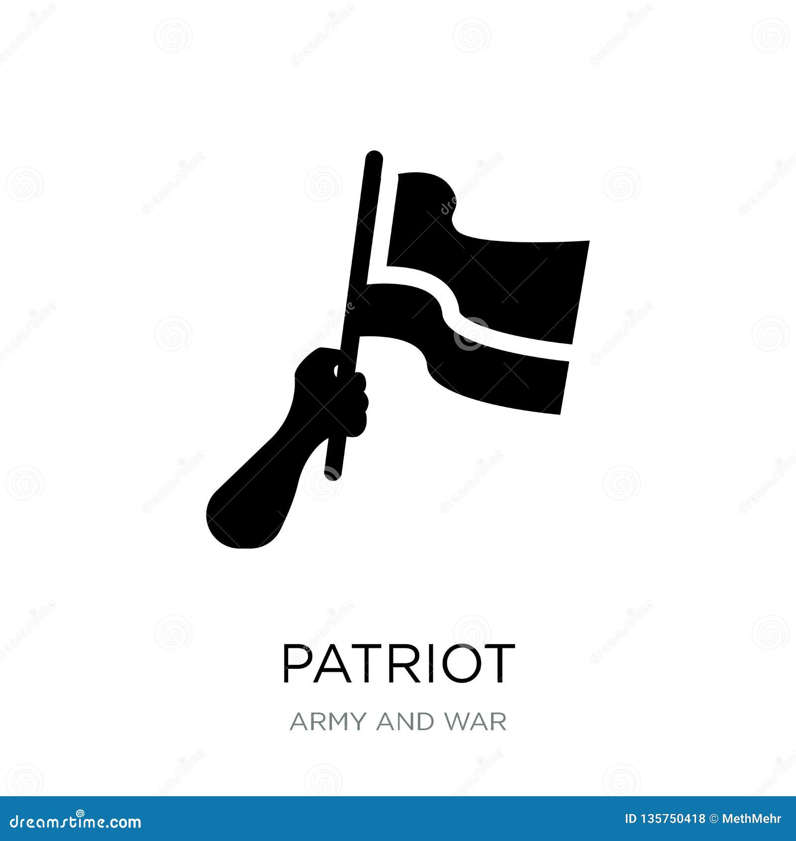 Patriot Icon in Trendy Design Style. Patriot Icon Isolated on White ...