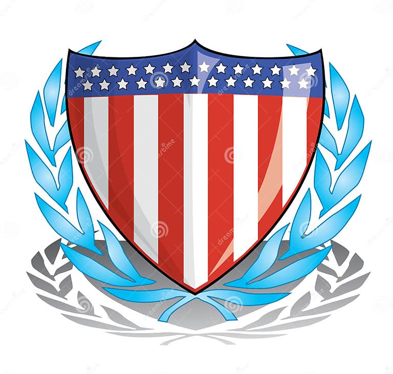 Patriot Shield stock vector. Illustration of emblem, wreath - 17595626