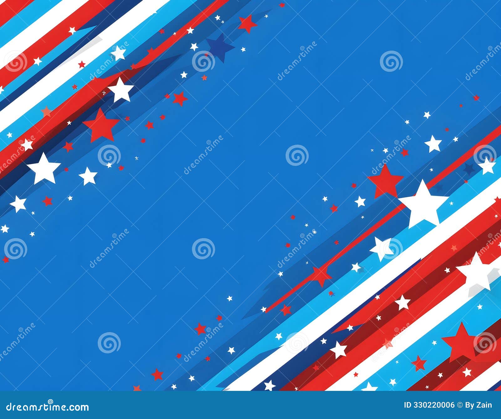 Patriotic Abstract Background W Stars and Stripes on Blue Stock ...