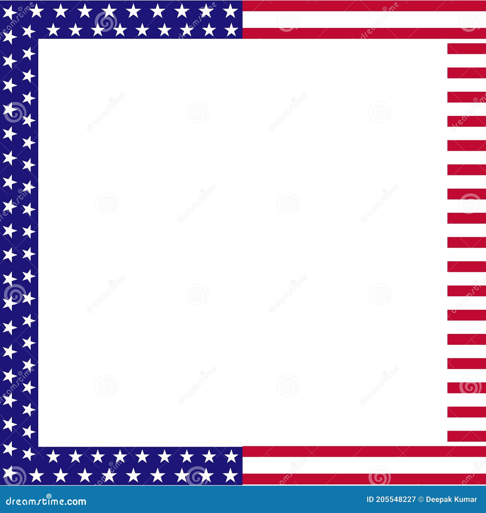 Patriotic Border Divider American Usa Flag Stock Vector - Illustration ...