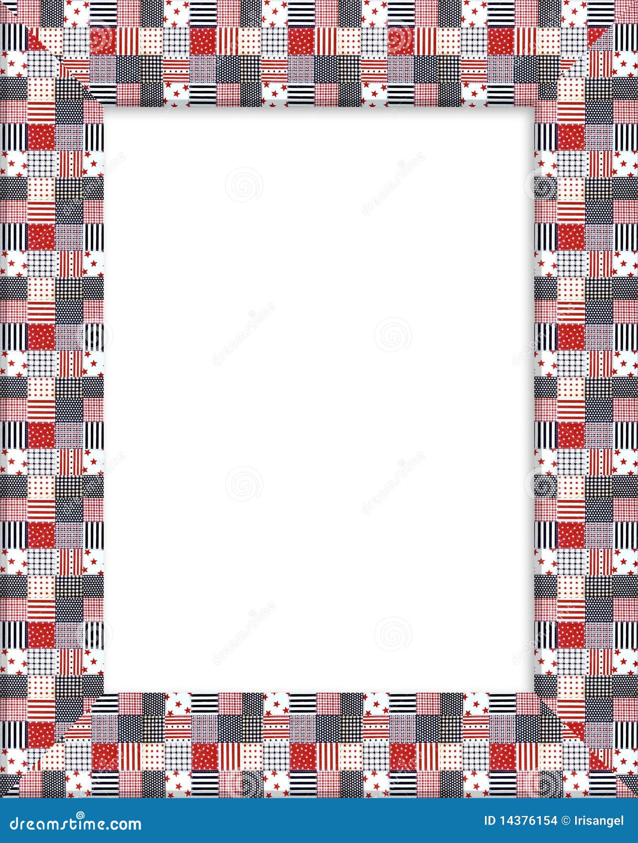 Patriotic Border Patchwork Frame Stock Images - Image: 14376154