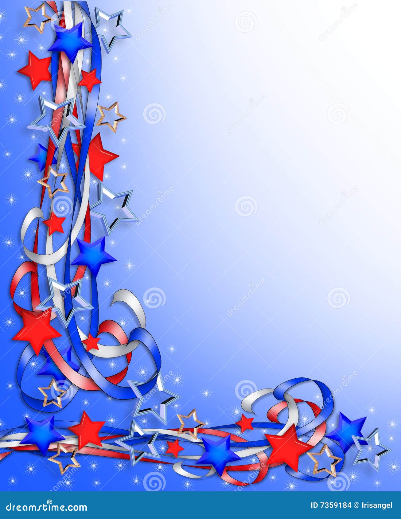 Patriotic Border Stars and Stripes Stock Illustration - Illustration of ...