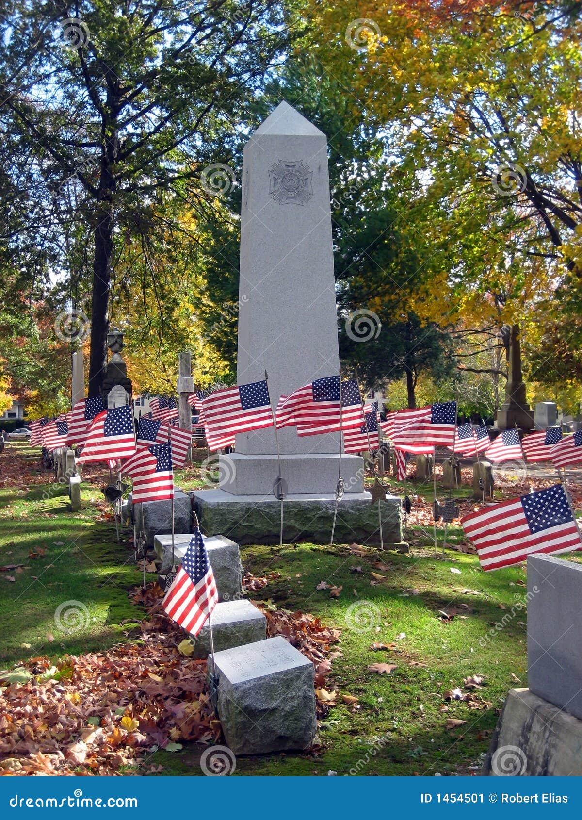 Patriotic Cemetery Monument 2 Stock Image - Image of colorful, monument ...