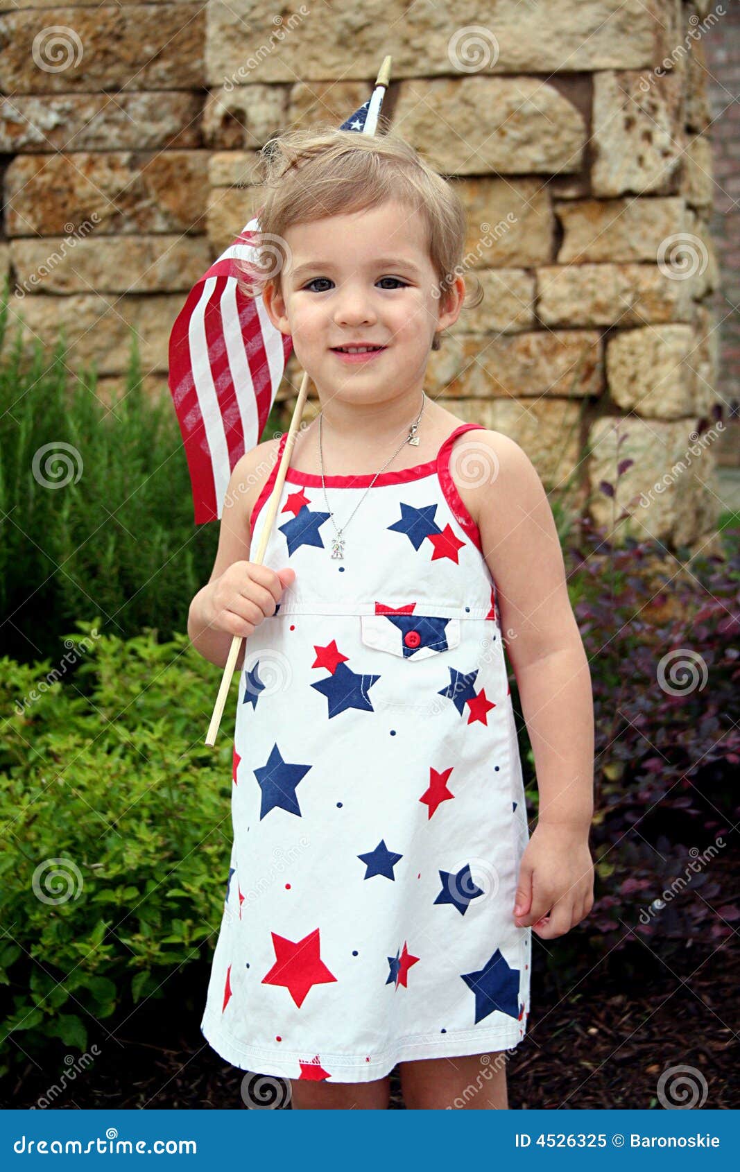 Patriotic Child stock image. Image of brunette, sweet - 4526325