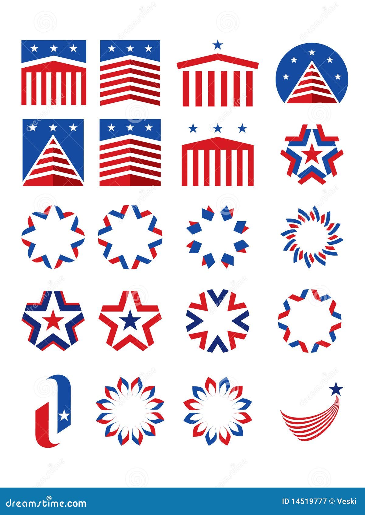 Patriotic Emblems and Logotypes Stock Vector - Illustration of ...