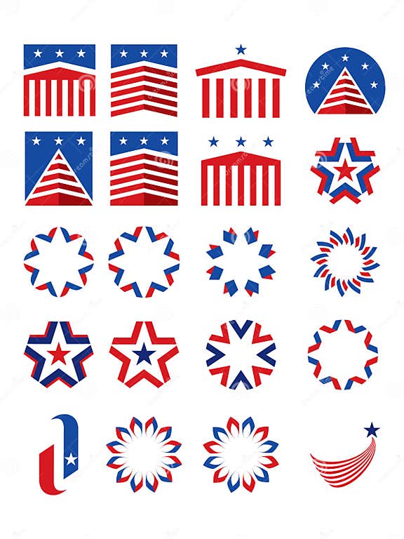 Patriotic Emblems and Logotypes Stock Vector - Illustration of ...