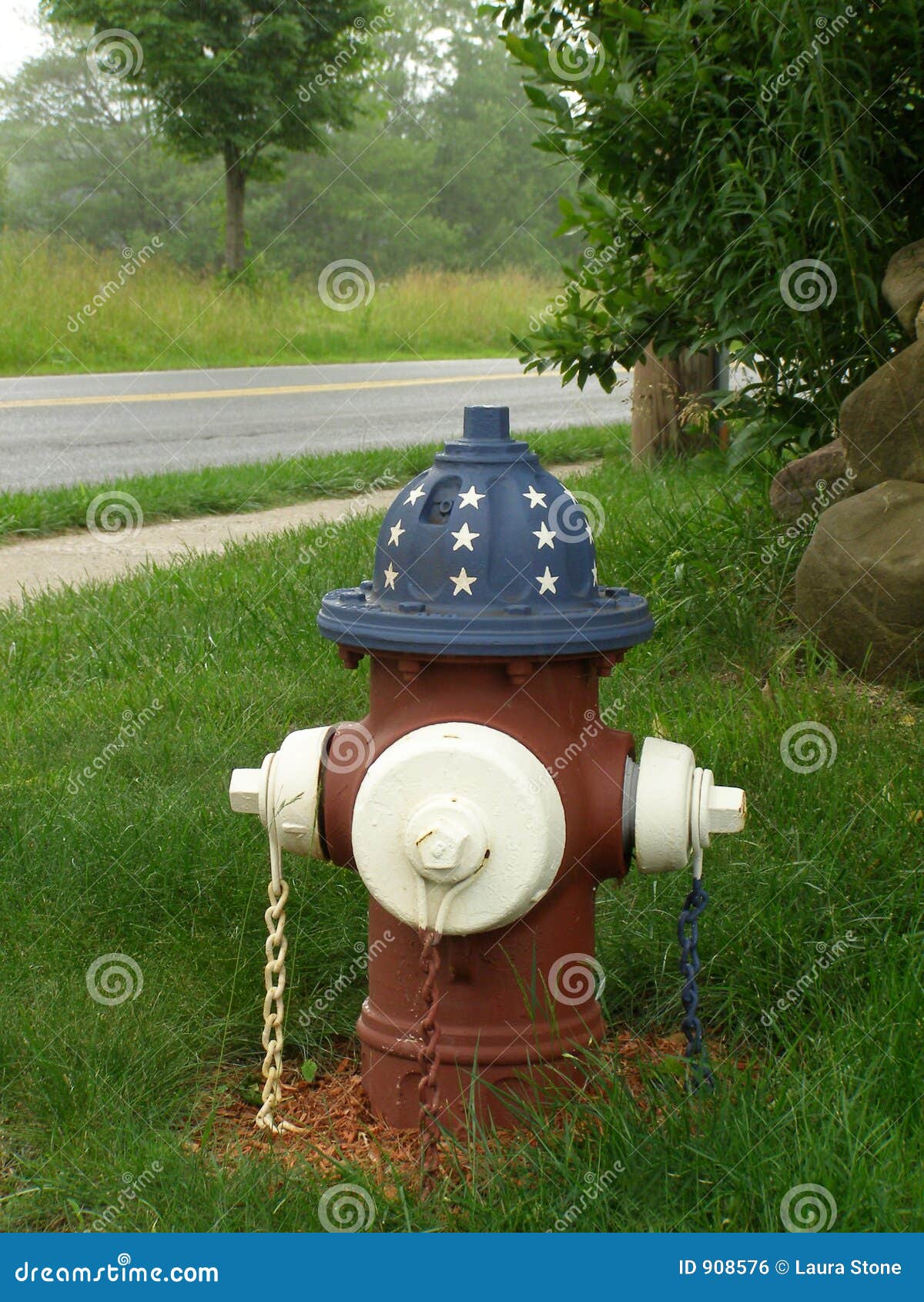 Patriotic Fire Hydrant stock photo. Image of america, patriotic - 908576